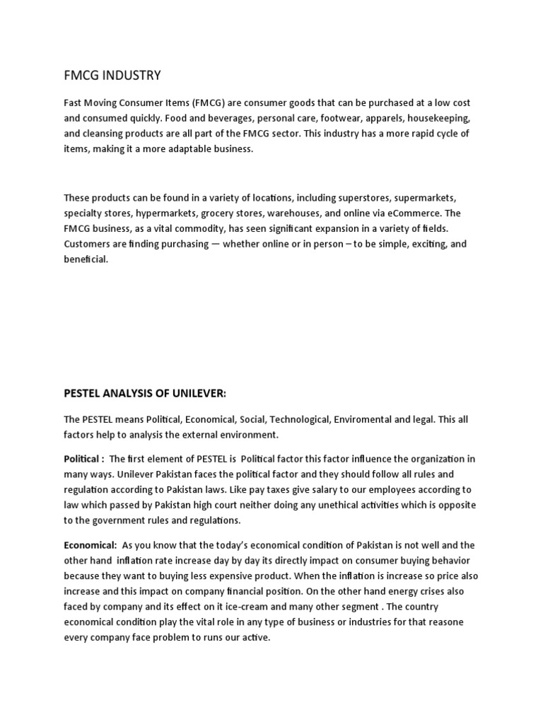 Pestel Analysis of Unilever | PDF | Popular Culture & Media Studies ...