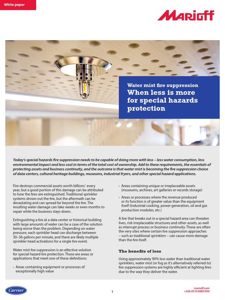 Marioff Water Mist | PDF | Fire Sprinkler System | Water