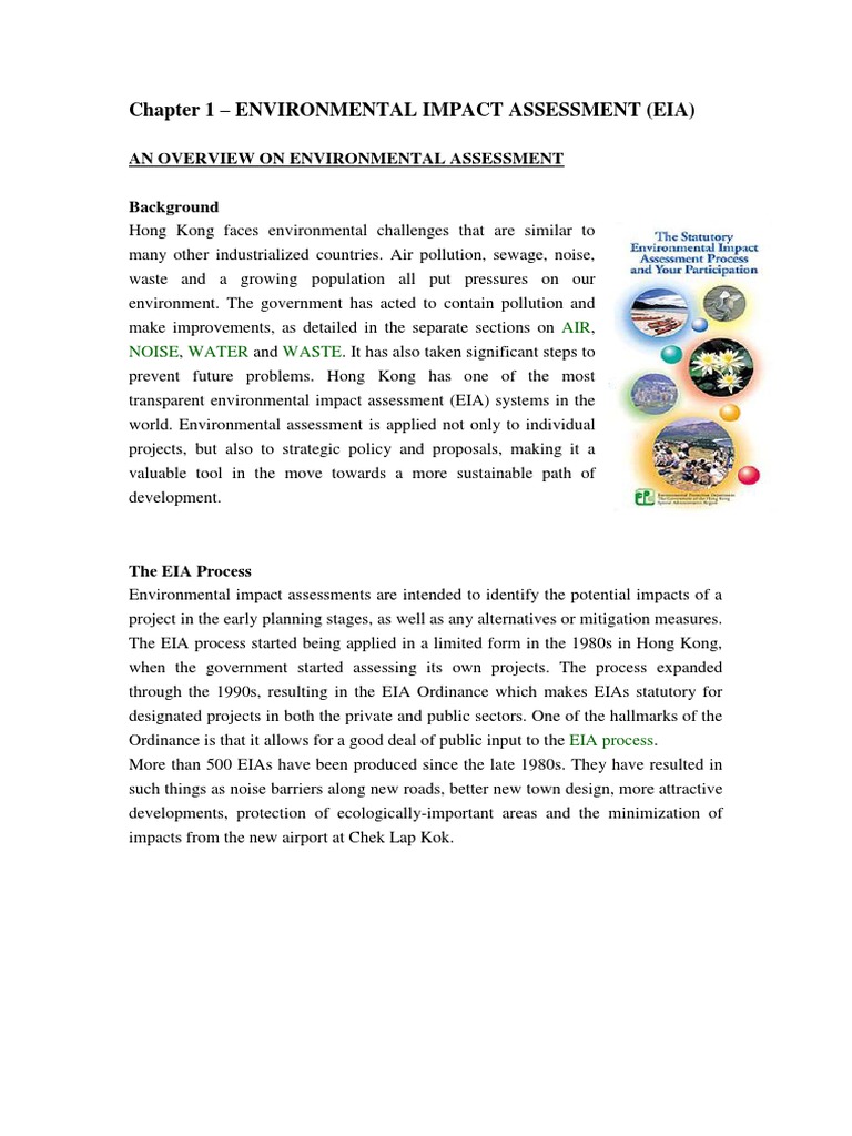 Chapter 1 - Environmental Impact Assessment (Eia) | PDF | Environmental ...