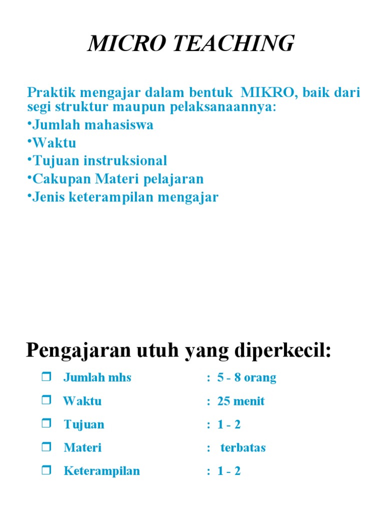 Pengantar Micro Teaching | PDF