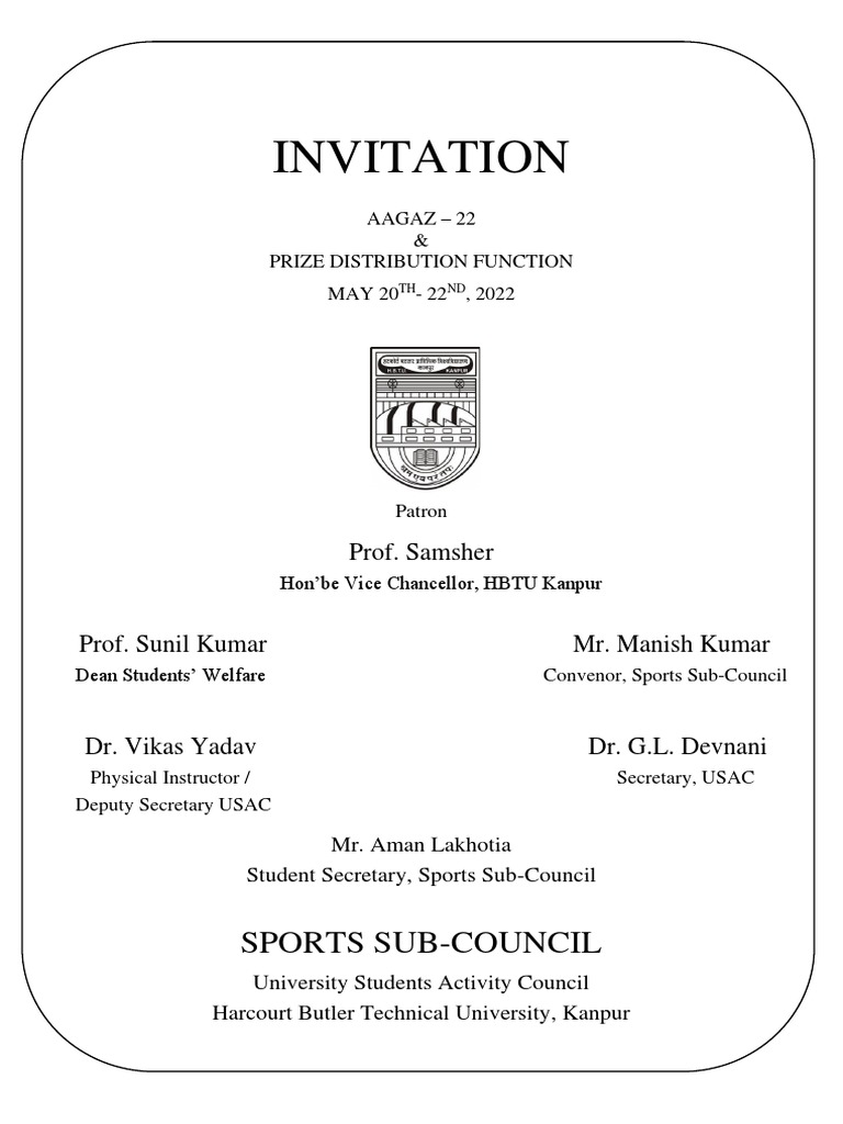 INVITATION Format | PDF | Games Of Physical Skill | Summer Olympic Games