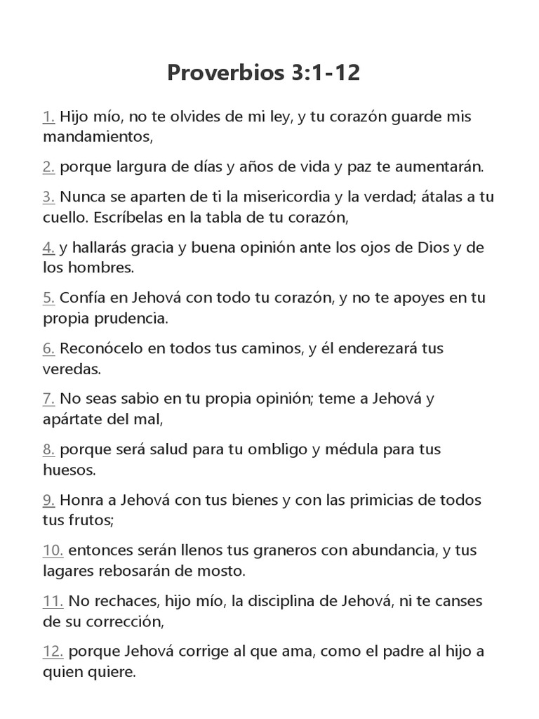 Proverbios 3 | PDF