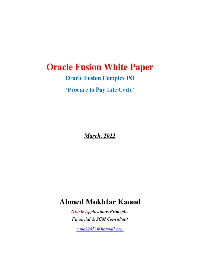 Oracle Fusion Complex PO Lifecycle Guide | PDF | Economies | Business