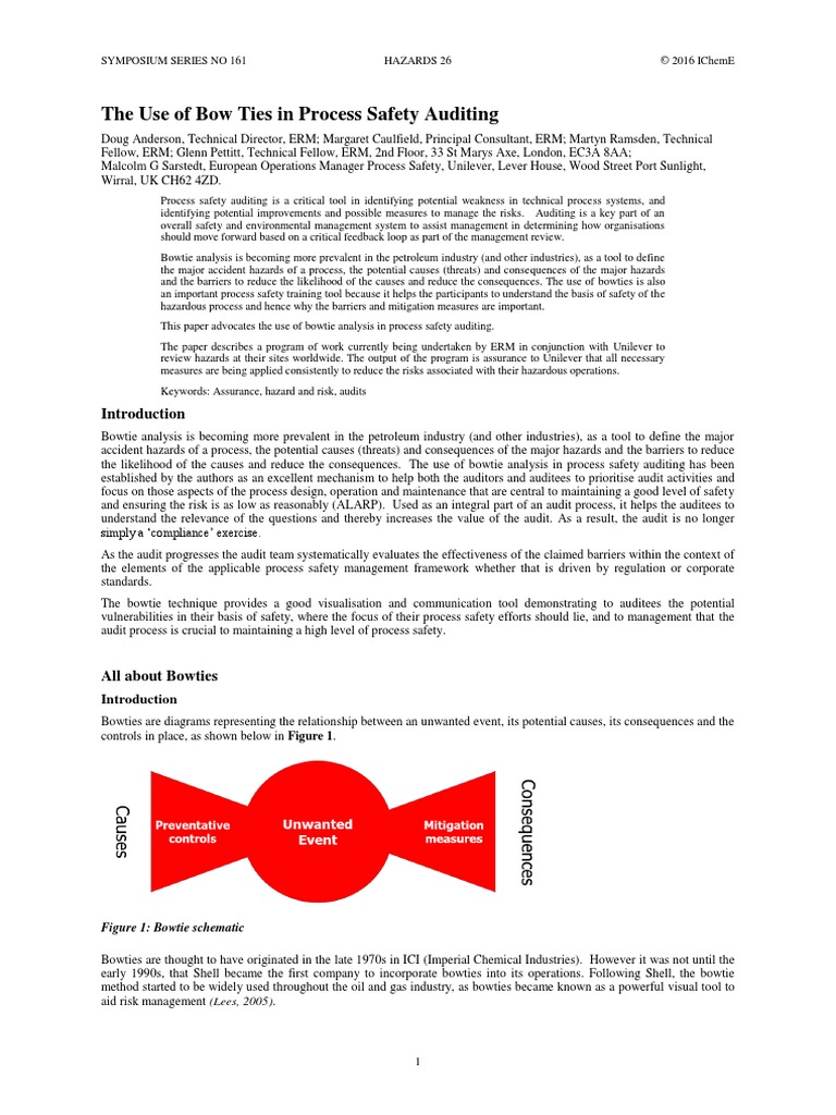 The Use of Bow Ties in Process Safety Auditing: Figure 1: Bowtie ...