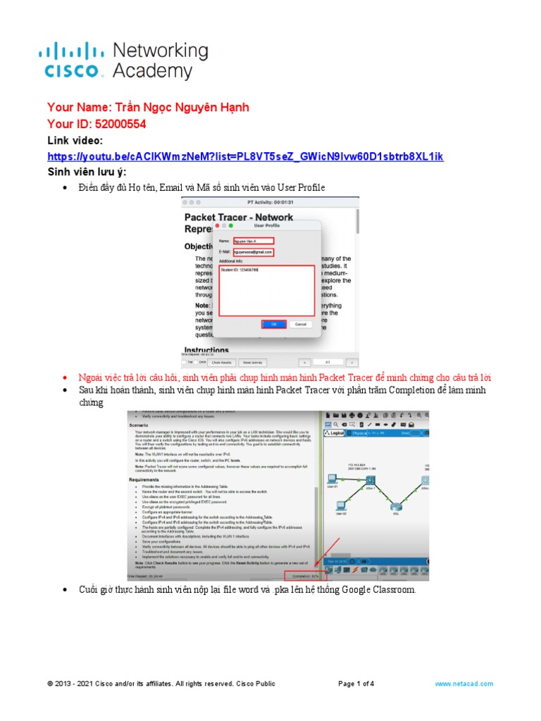 1 6 1 Packet Tracer Implement A Small Network Pdf Computer Network Router Computing