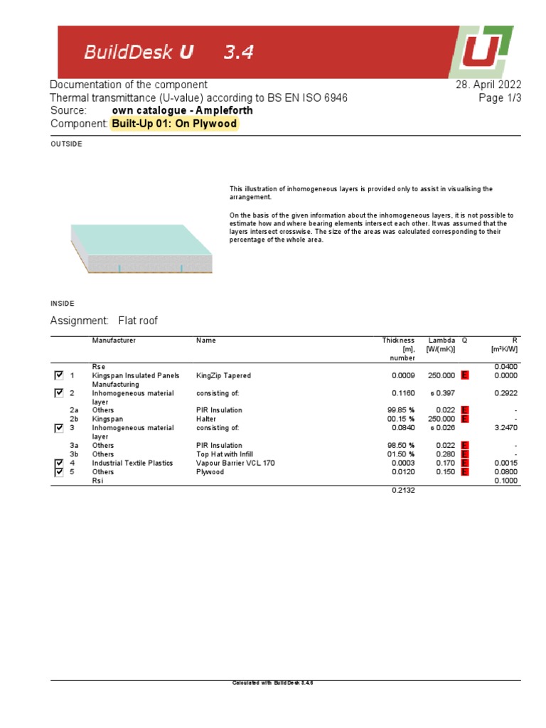 U-Value Calc For Built-Up 01 Plywood | PDF | Building Engineering ...