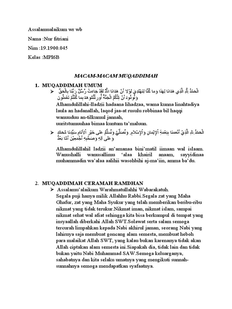MUQADDIMAH | PDF