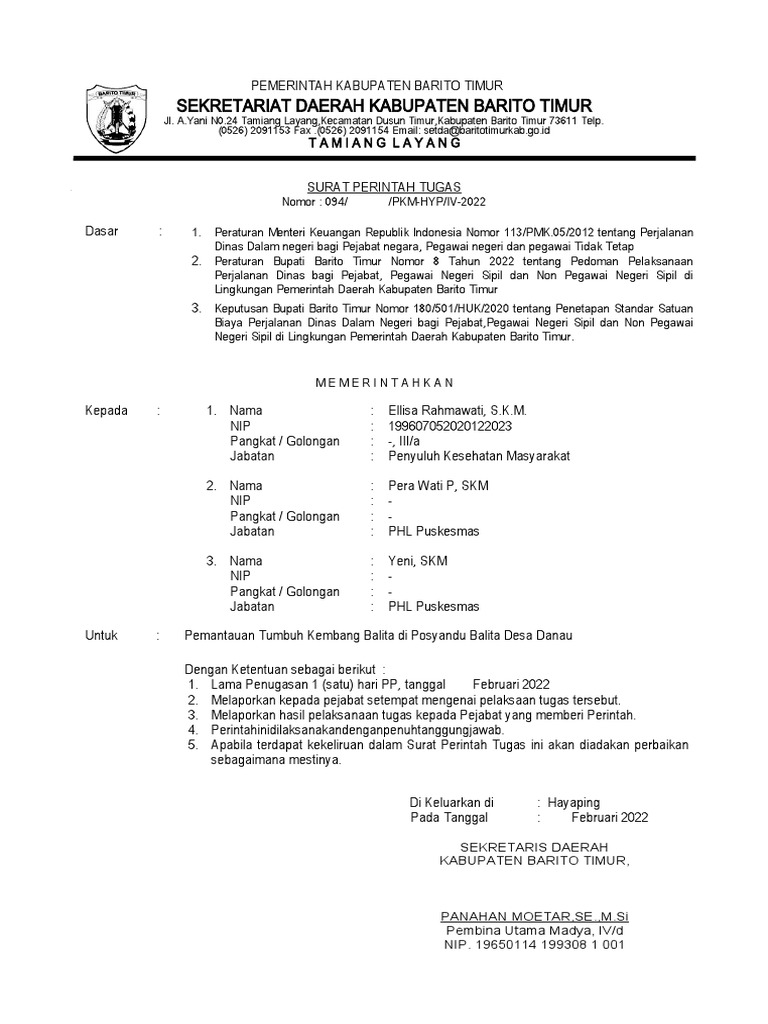 SPT Dan SPPD Pembinaan Posyandu | PDF