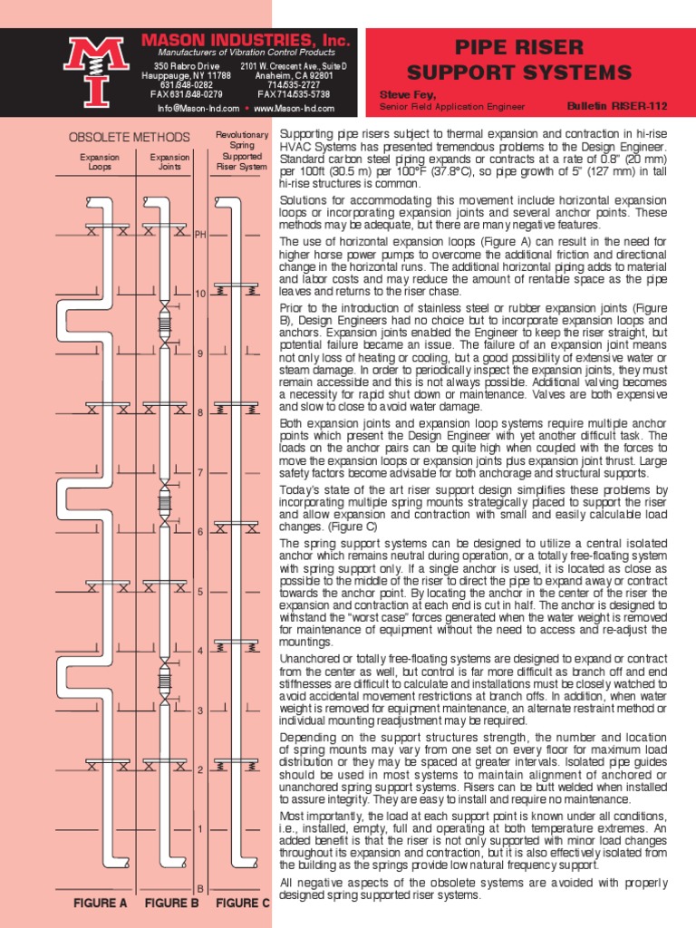 Pipe Riser Support Systems: Mason Industries, Inc | PDF | Pipe (Fluid ...