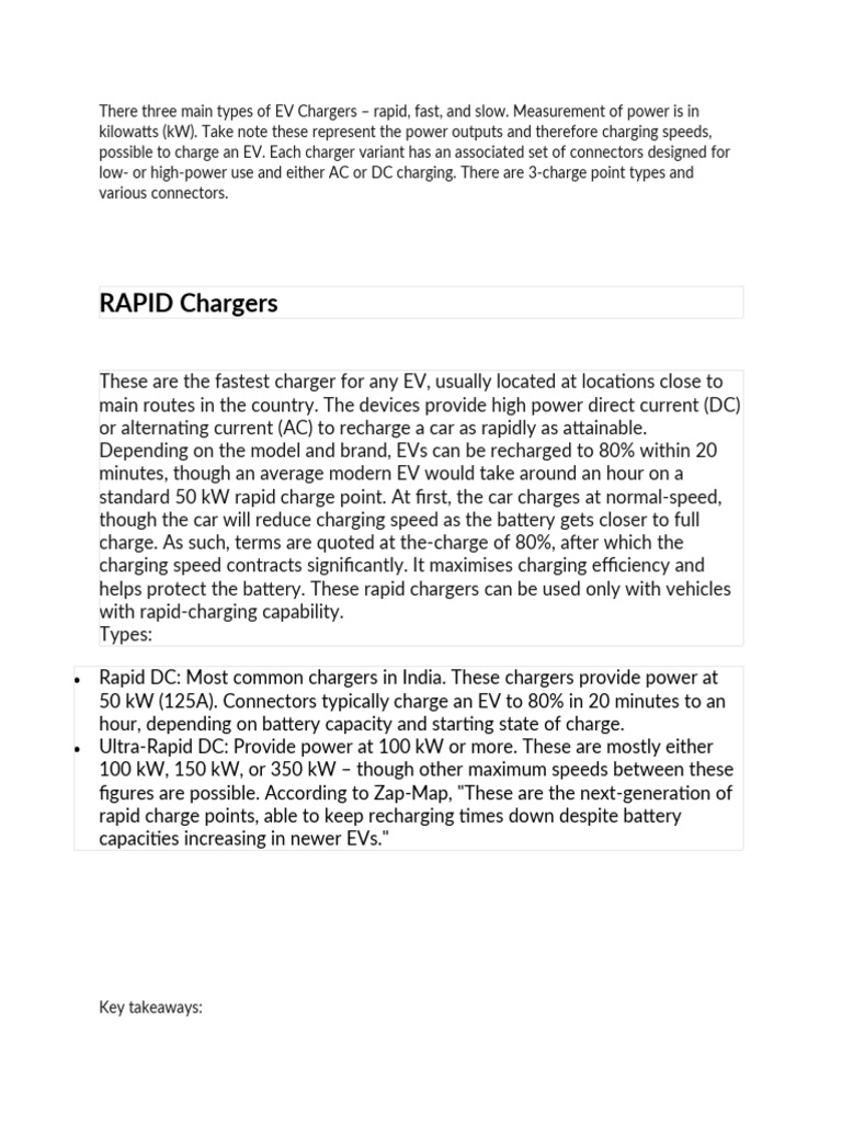 There Three Main Types of EV Chargers | PDF | Rechargeable Battery ...
