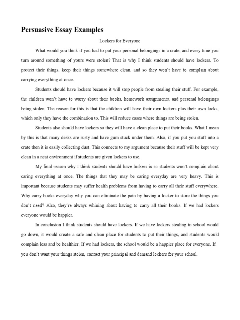 4th Grade Persuasive Essay Samples | PDF | Facebook