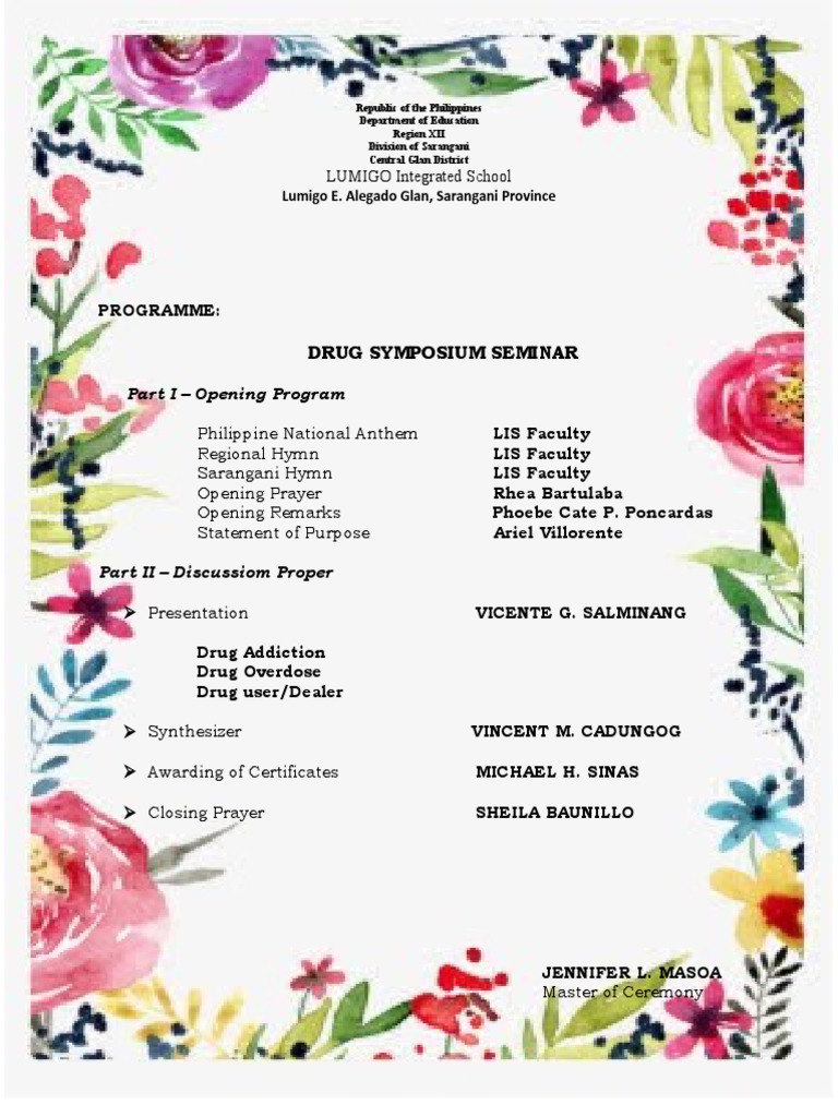 Programme:: Drug Symposium Seminar | PDF