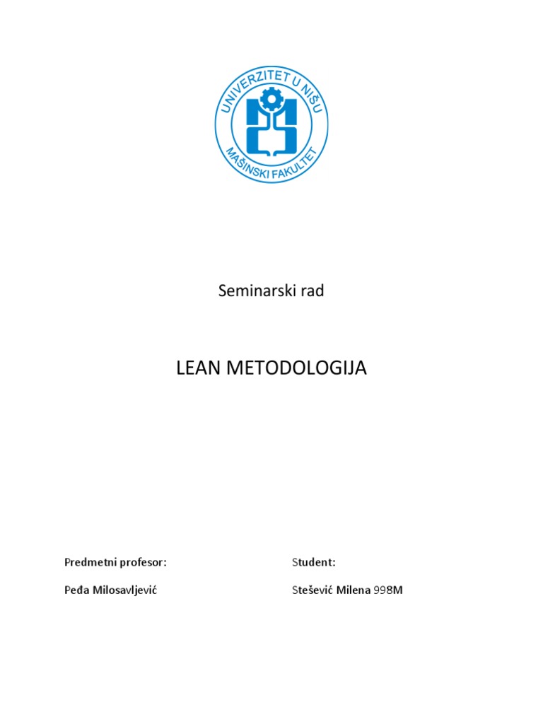 LEAN Metodologija | PDF