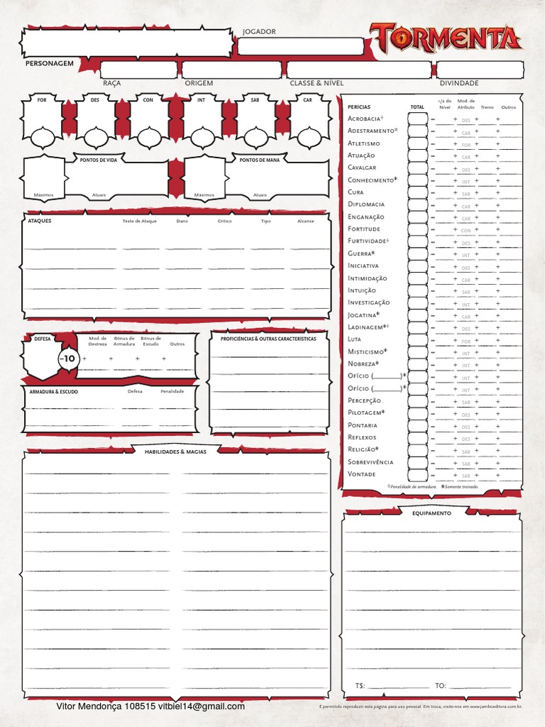 Tormenta 20 - Ficha | PDF