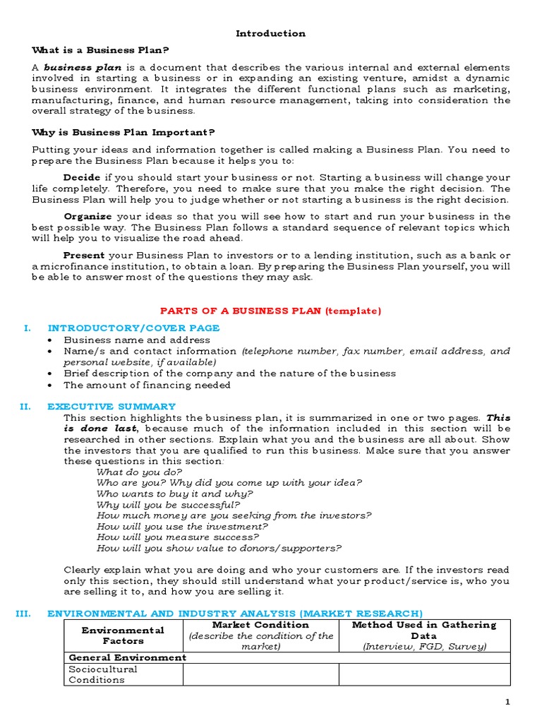 Bus. Plan Template Edited | Download Free PDF | Business | Product ...