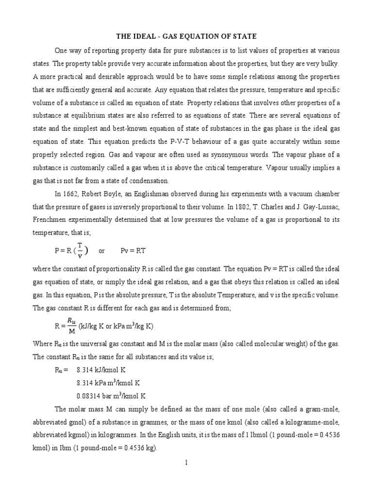 The Ideal - Gas Equation of State | PDF | Gases | Heat