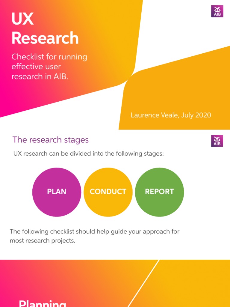 UX Research Checklist | PDF | Cognition | Psychological Concepts
