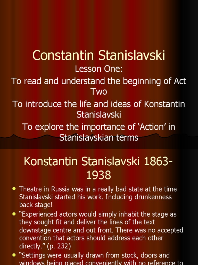Introduction to Stanislavski's Method | PDF | Psychology ...