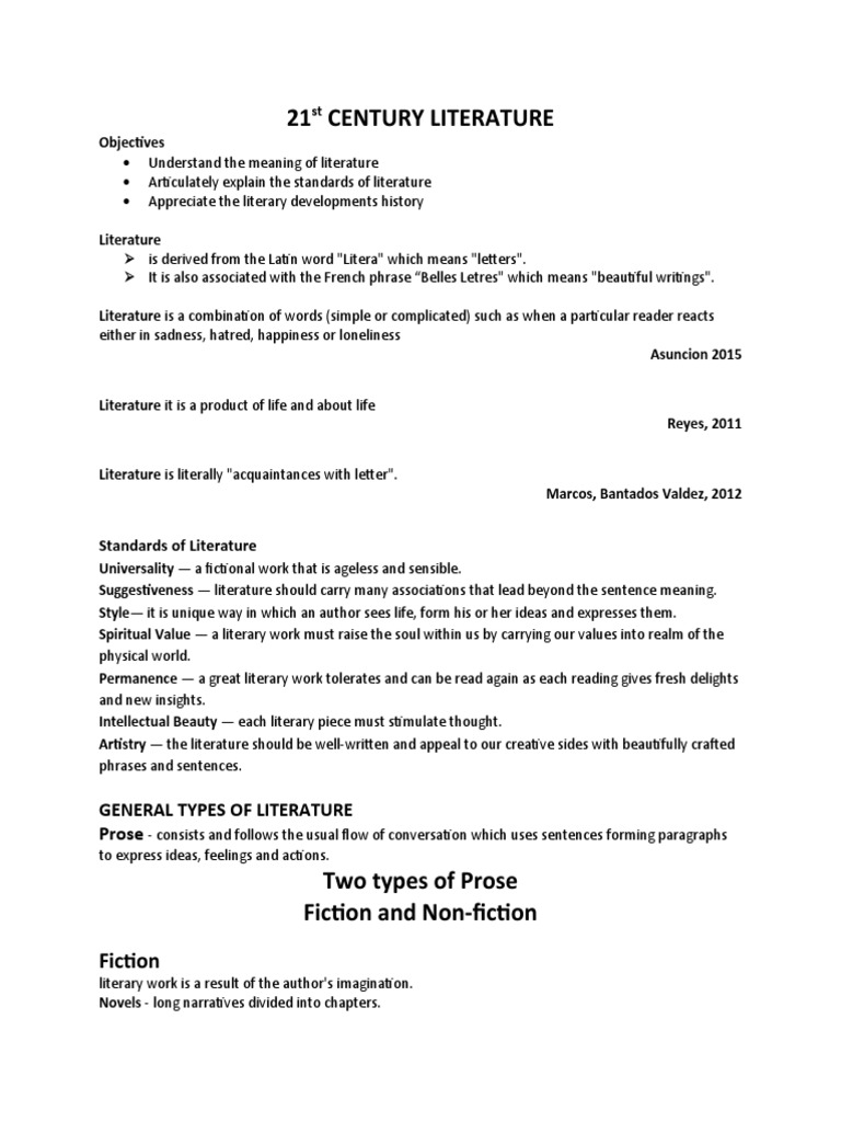 21 Century Literature: Fiction | Download Free PDF | Poetry | Narration