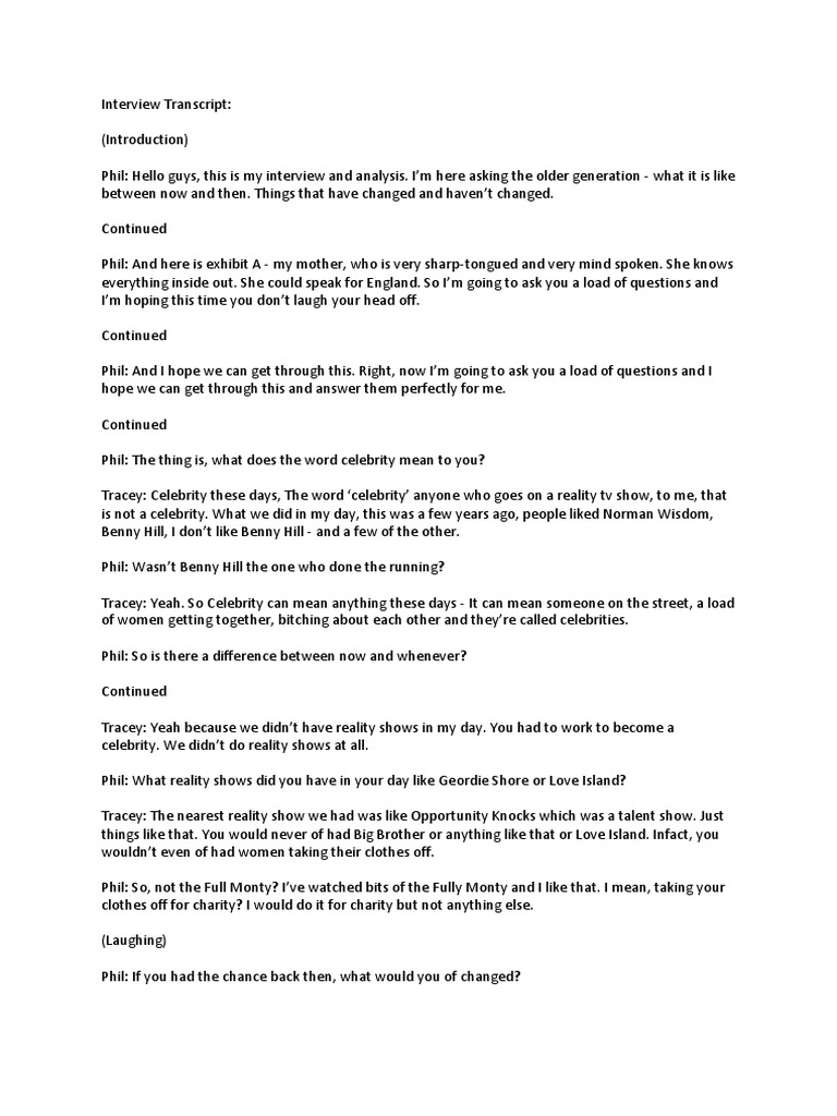 Interview Transcript | PDF
