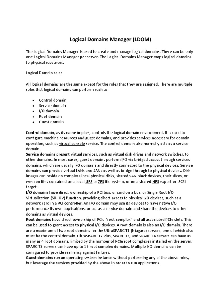 Logical Domains Manager | PDF | Computing | System Software
