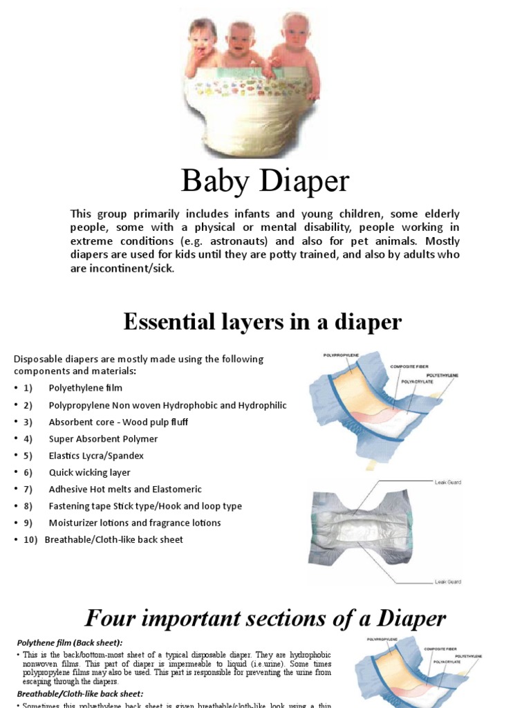 BabyDiaper Components | PDF | Nonwoven Fabric | Diaper