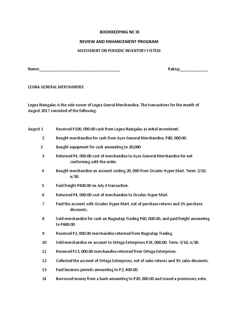 Bookkeeping NC Iii Review and Enhancement Program | PDF | Debits And ...