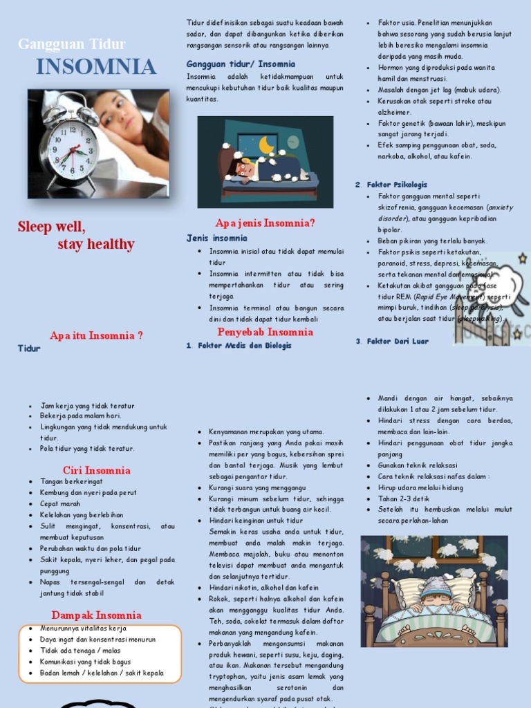 Leaflet Penyuluhan Insomnia | PDF