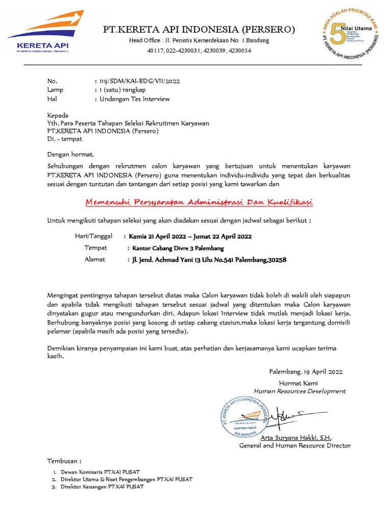 Undangan Interview | PDF