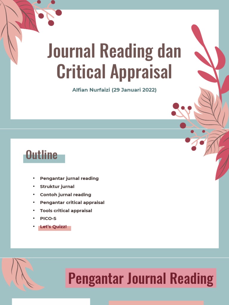 Journal Reading Dan Critical Appraisal (29 Januari 2022) Batch 8 | PDF