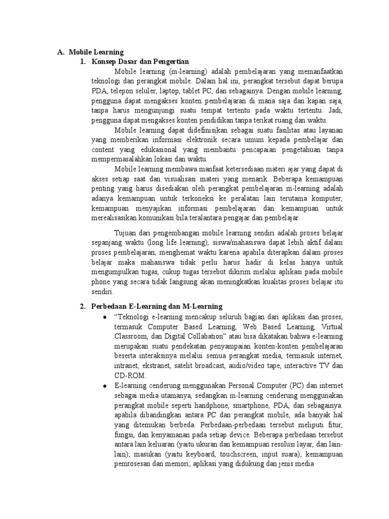 Mobile Learning | PDF | Karier & Perkembangan | Seni