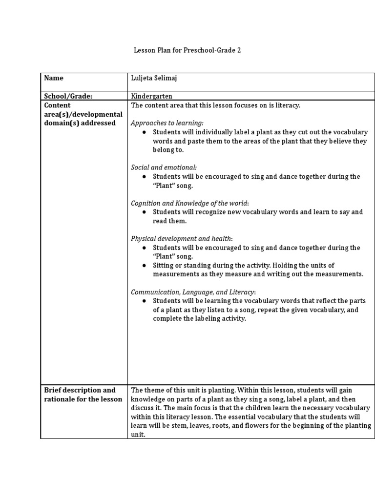 Labeling A Plant Lesson Plan | Download Free PDF | Vocabulary | Learning