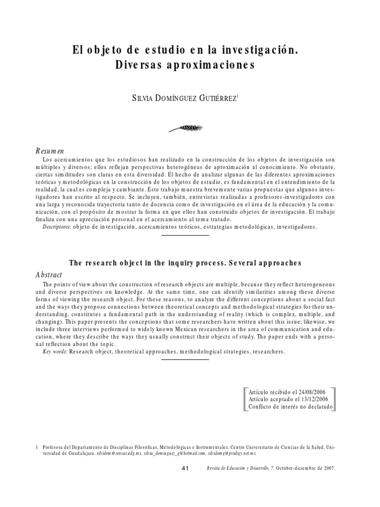 El Objeto de Estudio en La Investigación | PDF | Teoría | Empirismo
