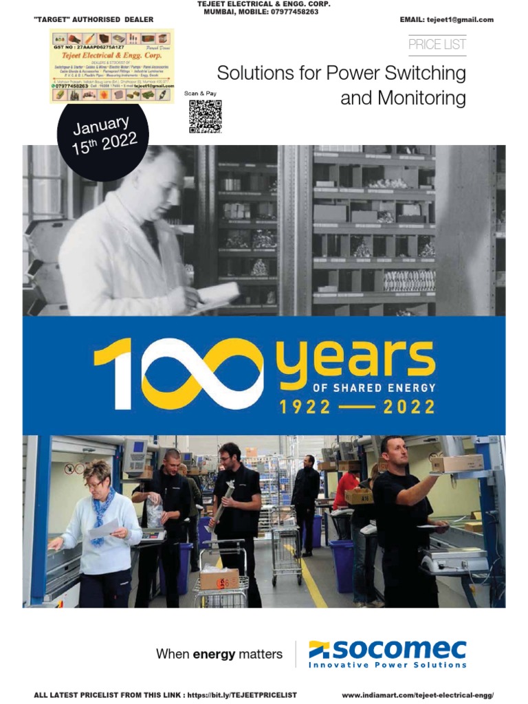 Socomec Changeover Switch Price List Wef 15.01.2022 | PDF | Switch ...