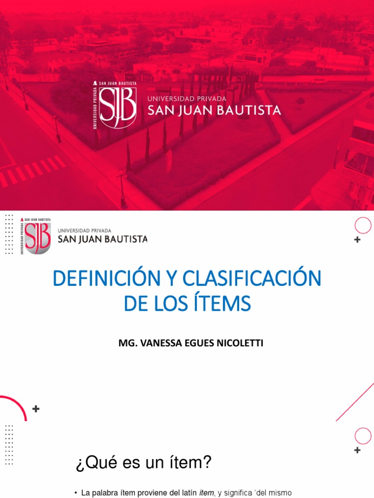 Clase 6 - Definicion y Clasificacion de Los Items | PDF | Proposición ...