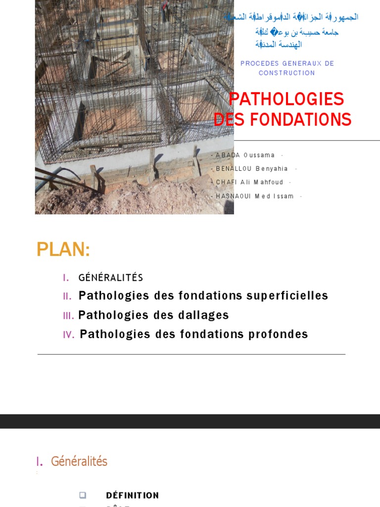 Pathologies Des Fondations | Download grátis PDF | Fondation (construction) | Fondation profonde