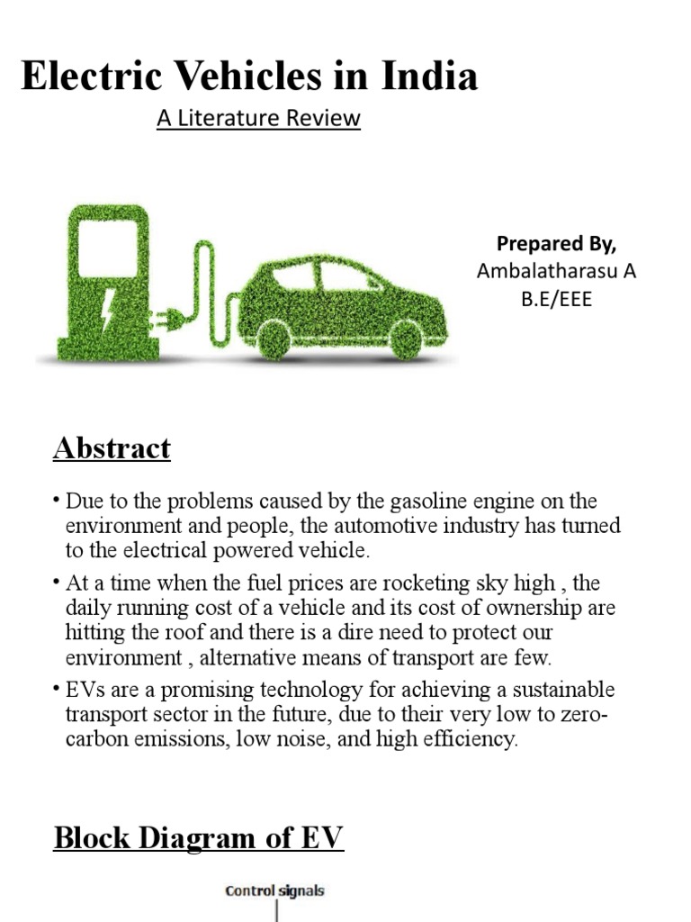 A Literature Review: Electric Vehicles in India | PDF | Electric ...