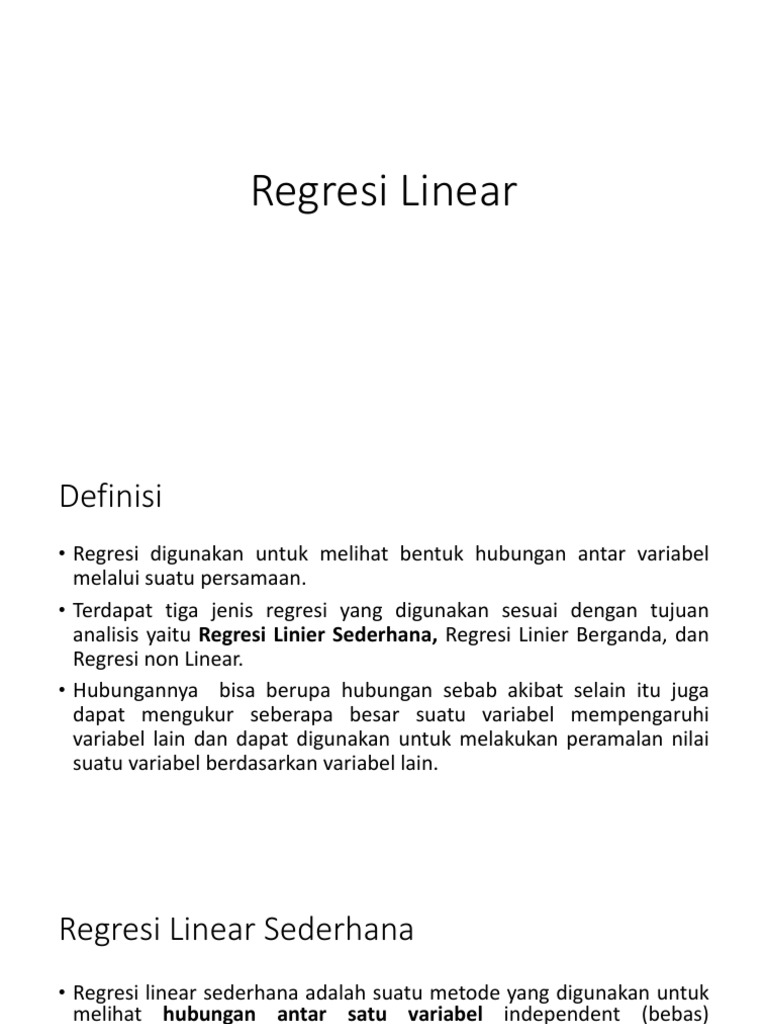 Regresi Linear | PDF