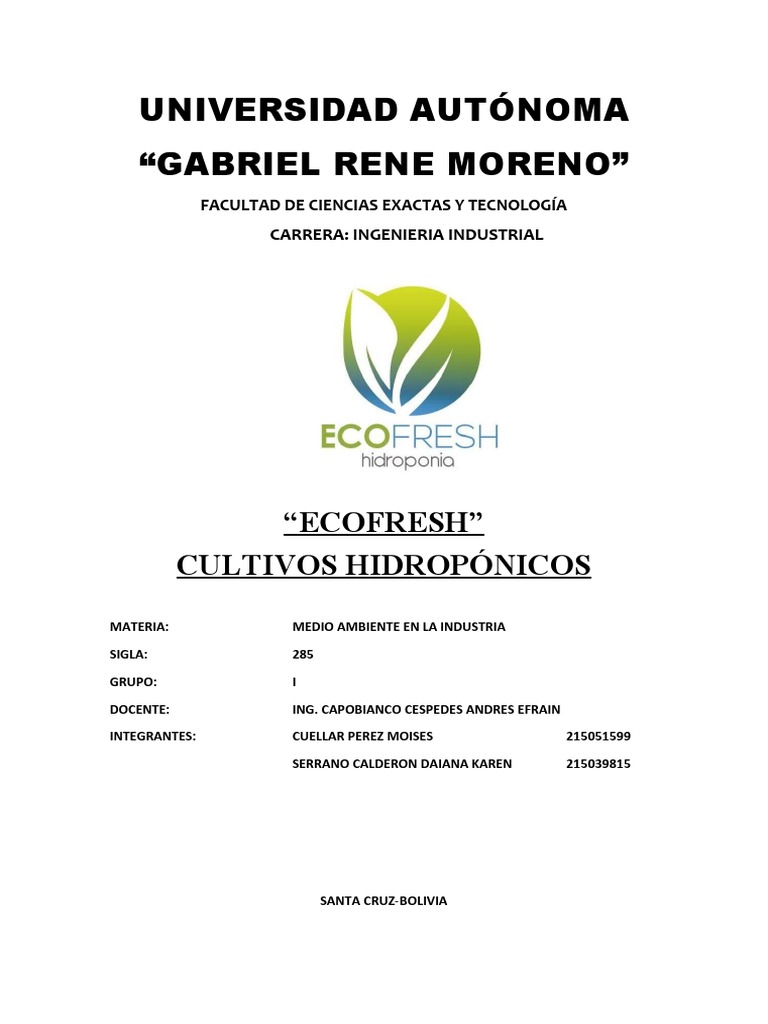 Ecofresh Final | PDF | Agua | Residuos