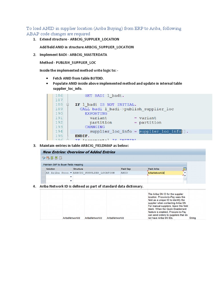 ANID Update in Supplier Location | PDF