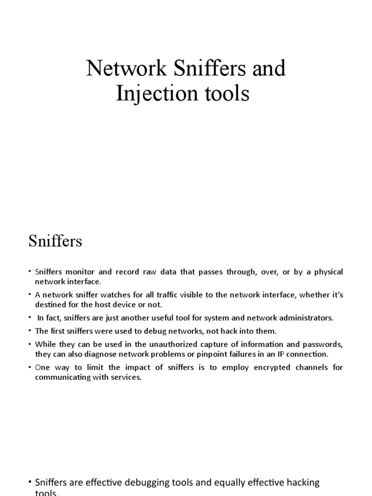 Network Sniffers and Injection Tools | PDF | Computer Network ...