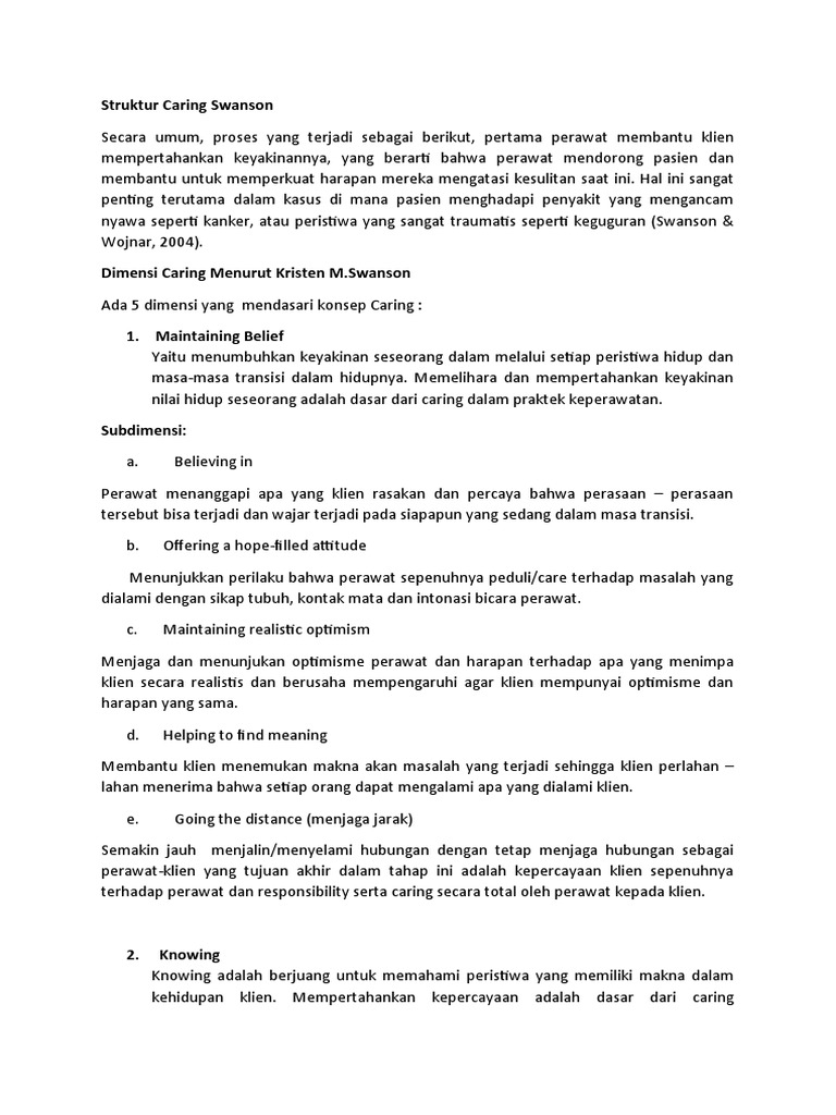 Teori Caring M.Swanson | PDF