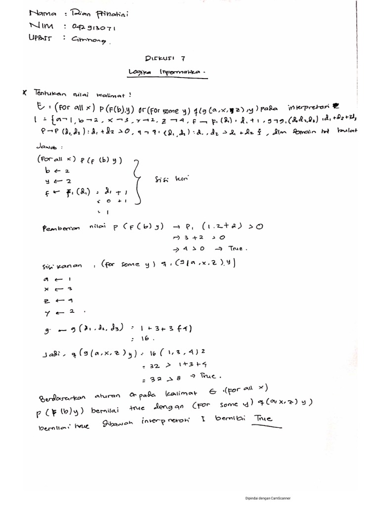 Diskusi 7 Logika Informatika | PDF