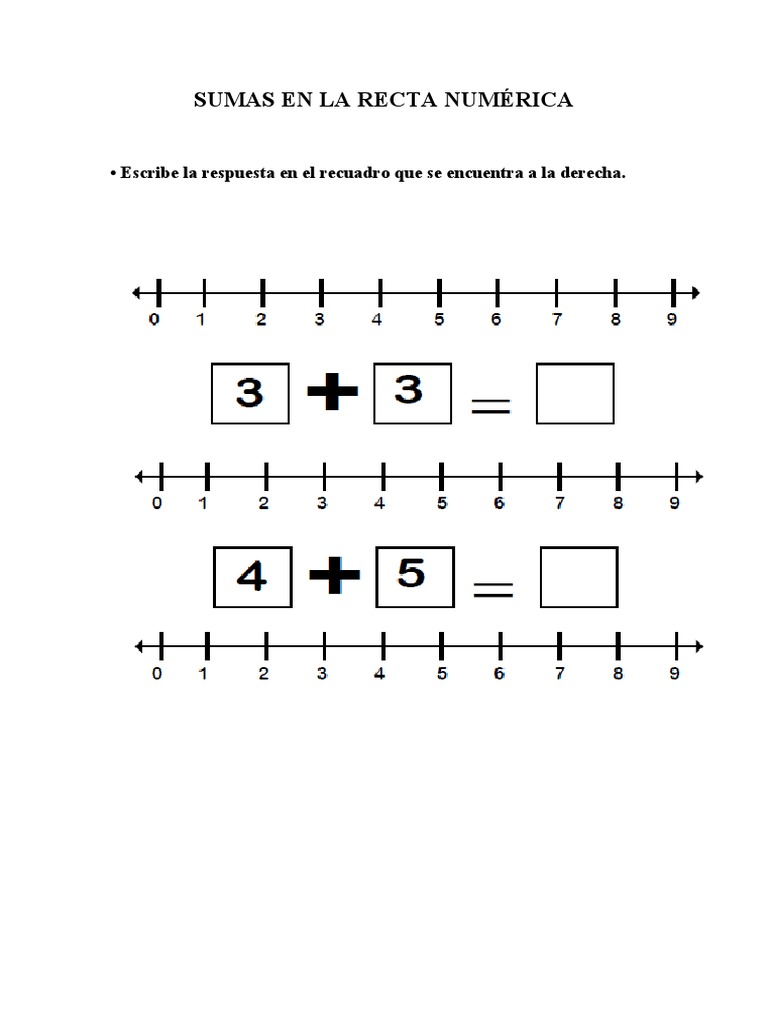 Sumamos en La Recta Numérica | PDF