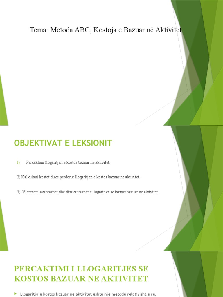 Sistemi I Kostos Bazuar Ne Aktivitet, Metoda (ABC) | PDF