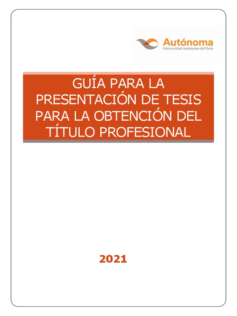 Guía para La Presentación de Tesis 2021-II | PDF | Science | Cognición