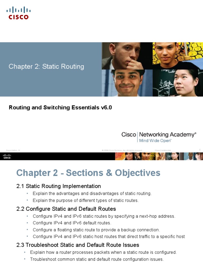 Chapter 2: Static Routing: Routing and Switching Essentials v6.0 | PDF | Routing | Ip Address