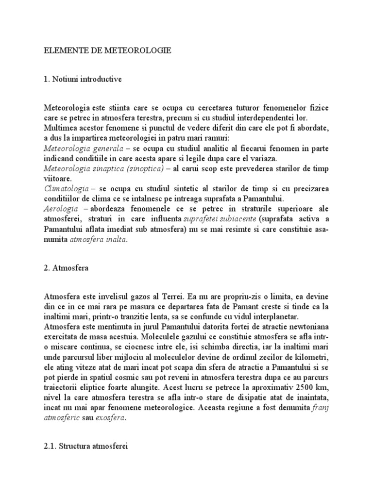 Elemente Meteorologie | PDF