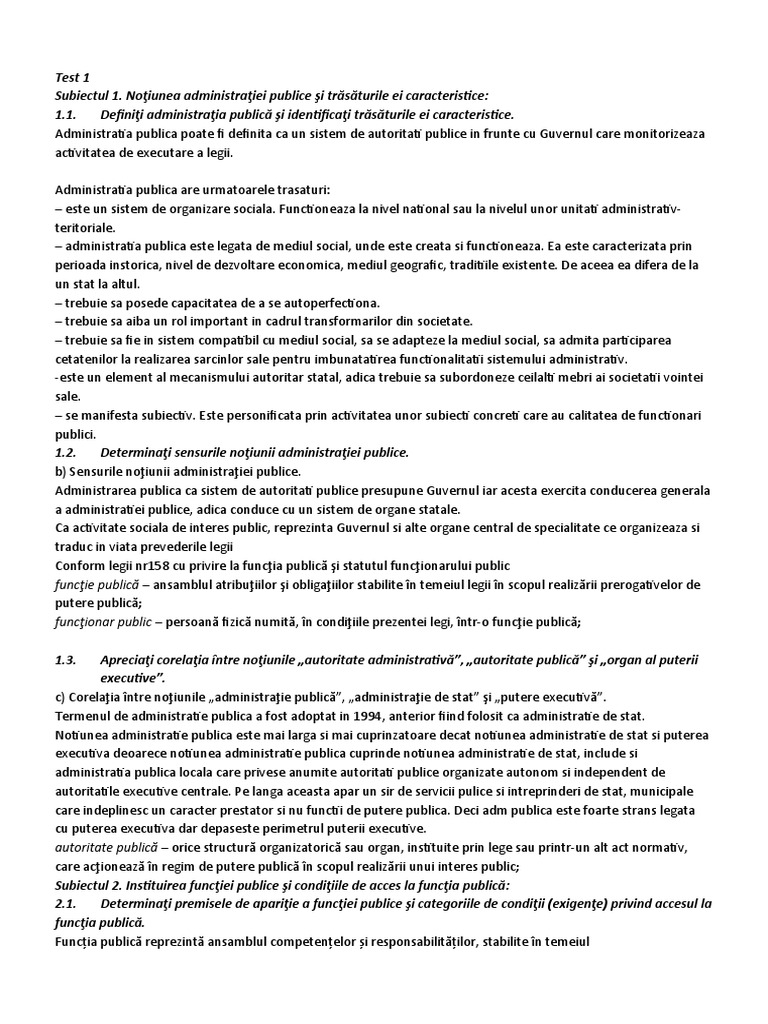 Examen Drept Admin | PDF