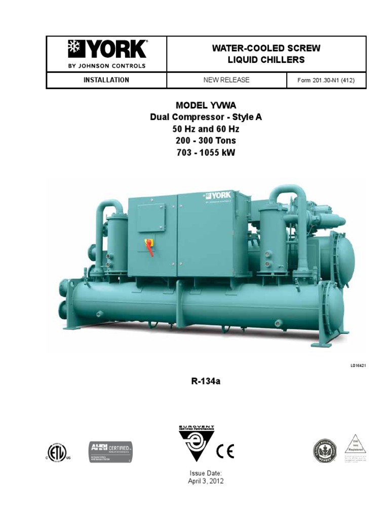 YVWA York Manual | PDF | Heat Exchanger | Electrical Engineering